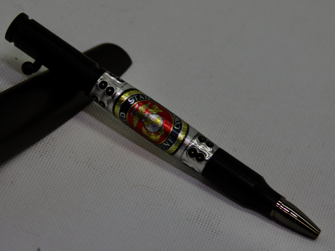 Black Enamel USMC Bolt Action Pen